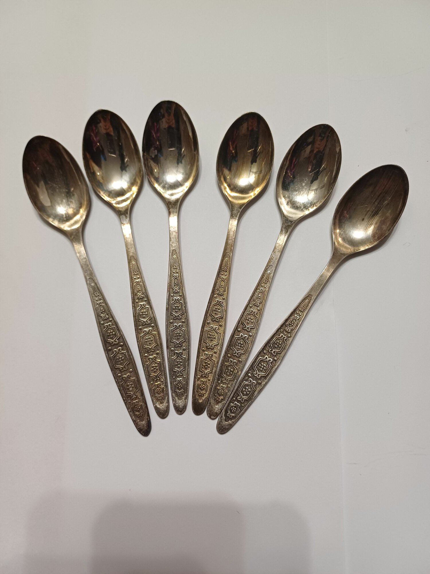 Набор чайных ложек. Винтажные чайные ложки из мельхиора. СССР