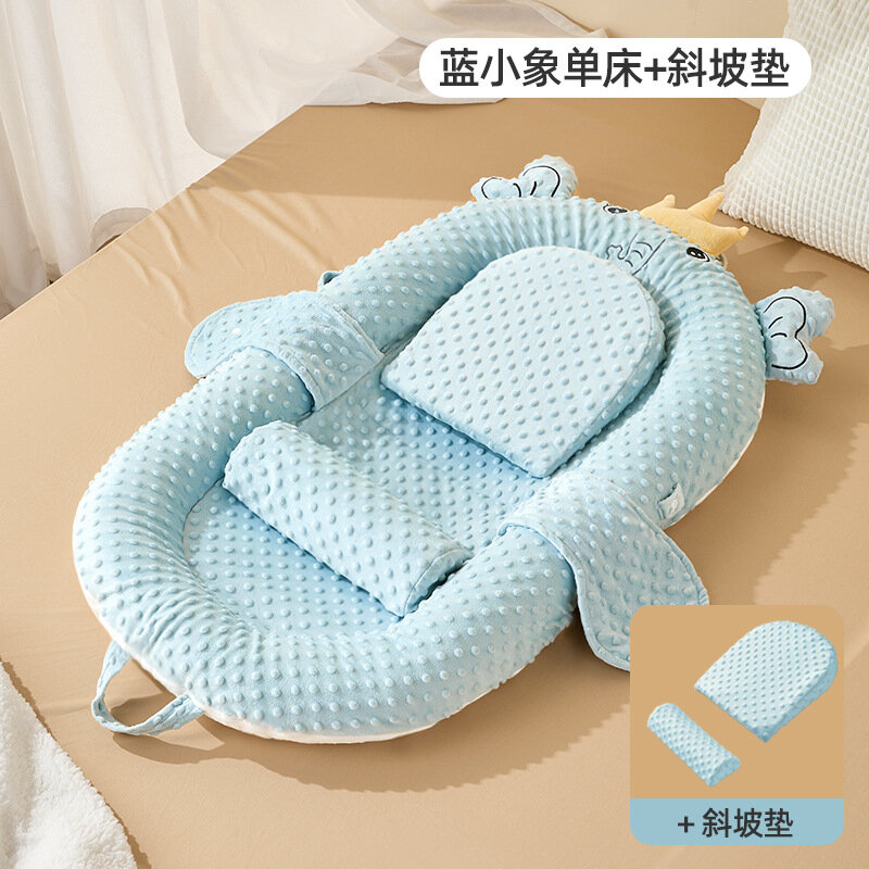 Детская кроватка-трансформер с защитой от давления для новорожденных, складной наклон для безопасного сна, матрас с наклоном класса А.