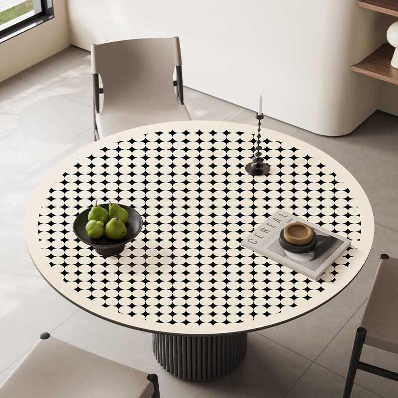 Простая ретро легкая роскошная кожаная круглая подставка для стола, водонепроницаемая, маслостойкая, подставка для обеденного стола, круглая подставка для кофейного стола