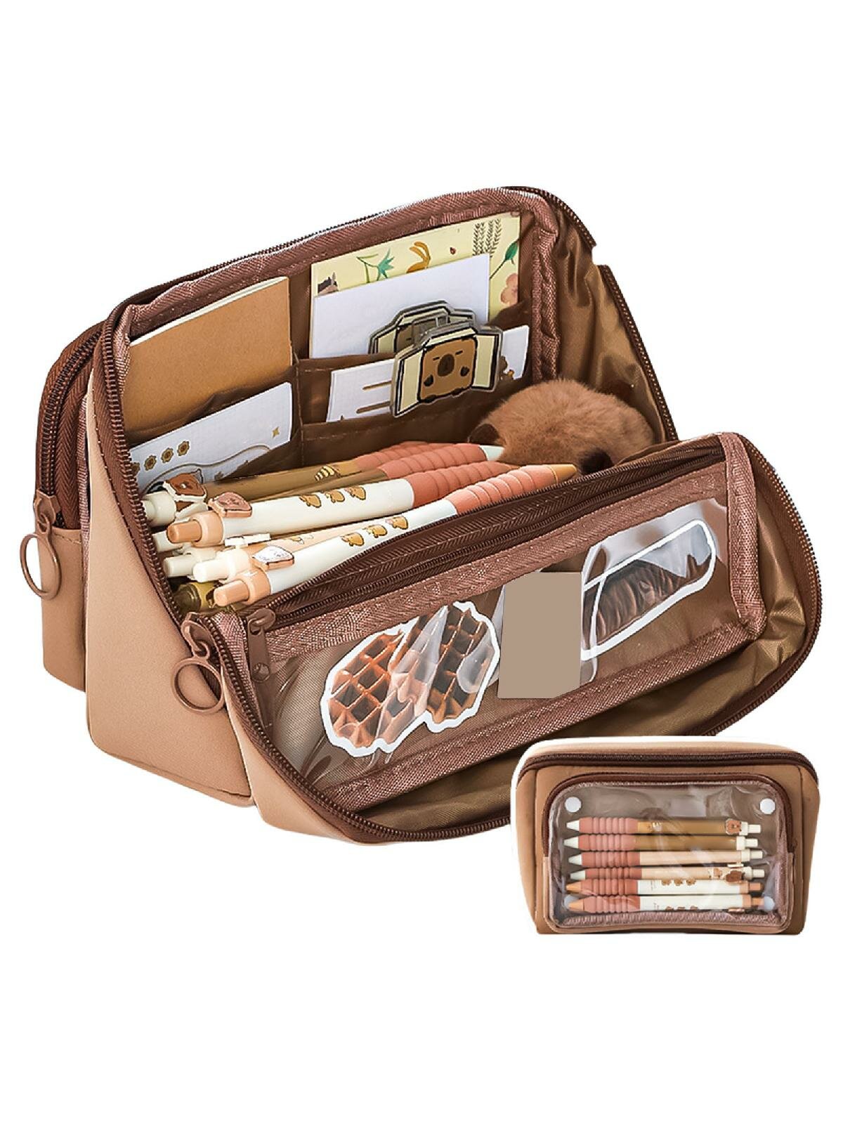 Пенал большой емкости Многослойная сумка для карандашей Съемные чехлы для карандашей