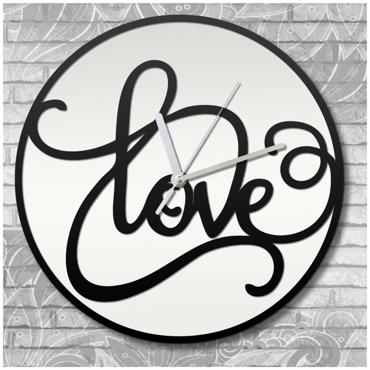 Настенные часы деревянные бесшумные надписи любовь love - 383