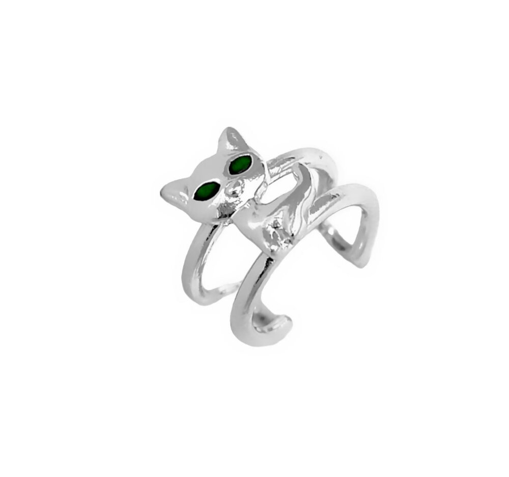 Серьги каффы, серебро, 925 проба, эмаль