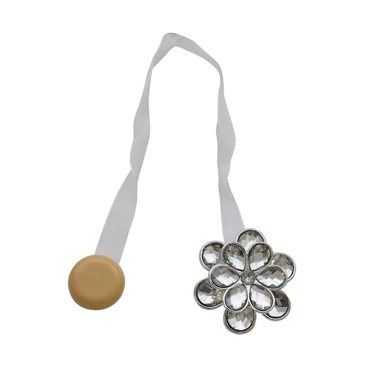 Подхваты для штор на магнитах, 2 шт, 'Цветок' Astra&Craft (отбеленный)