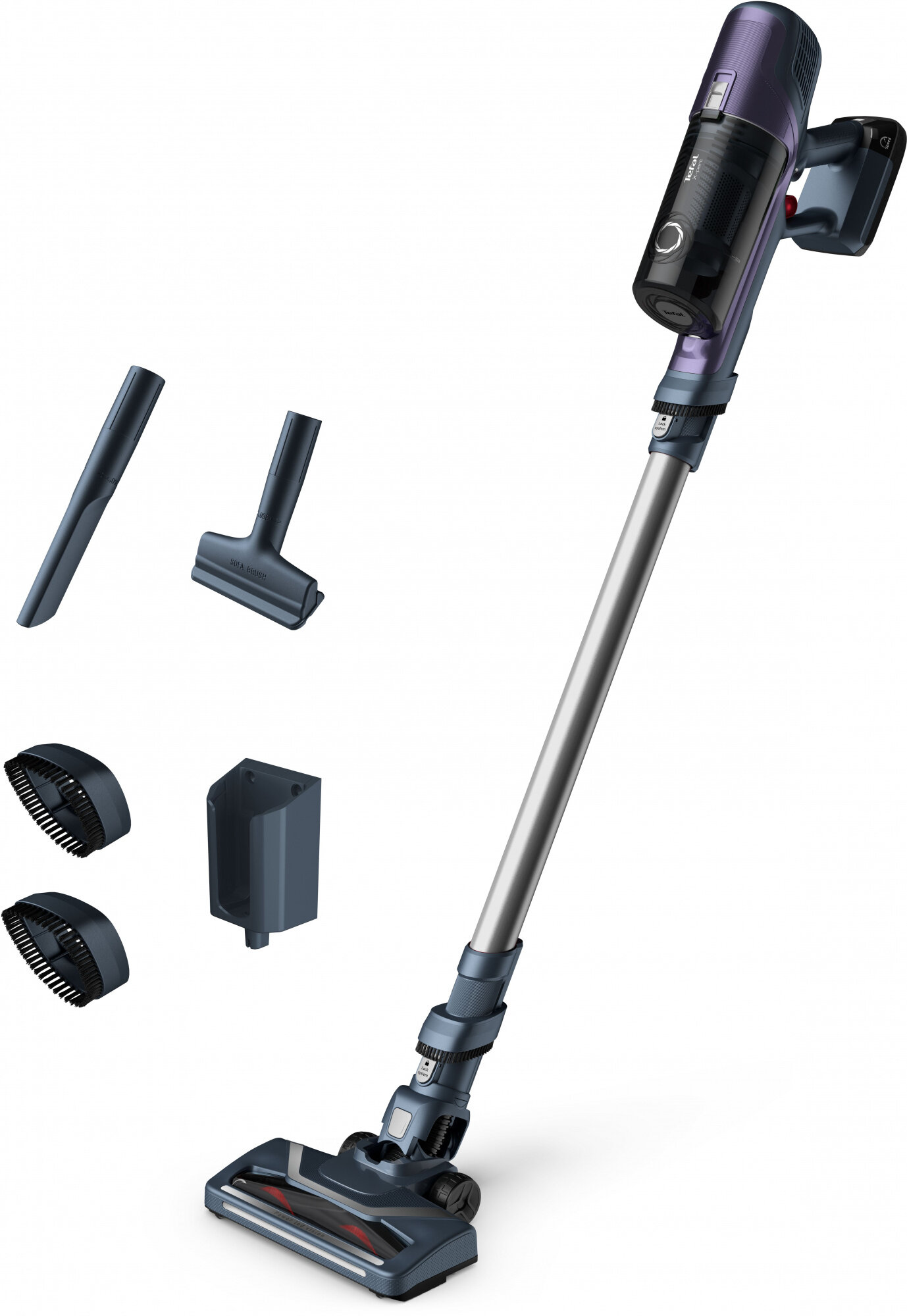 Вертикальный пылесос Tefal TY6838WO серый/фиолетовый (7211004326)