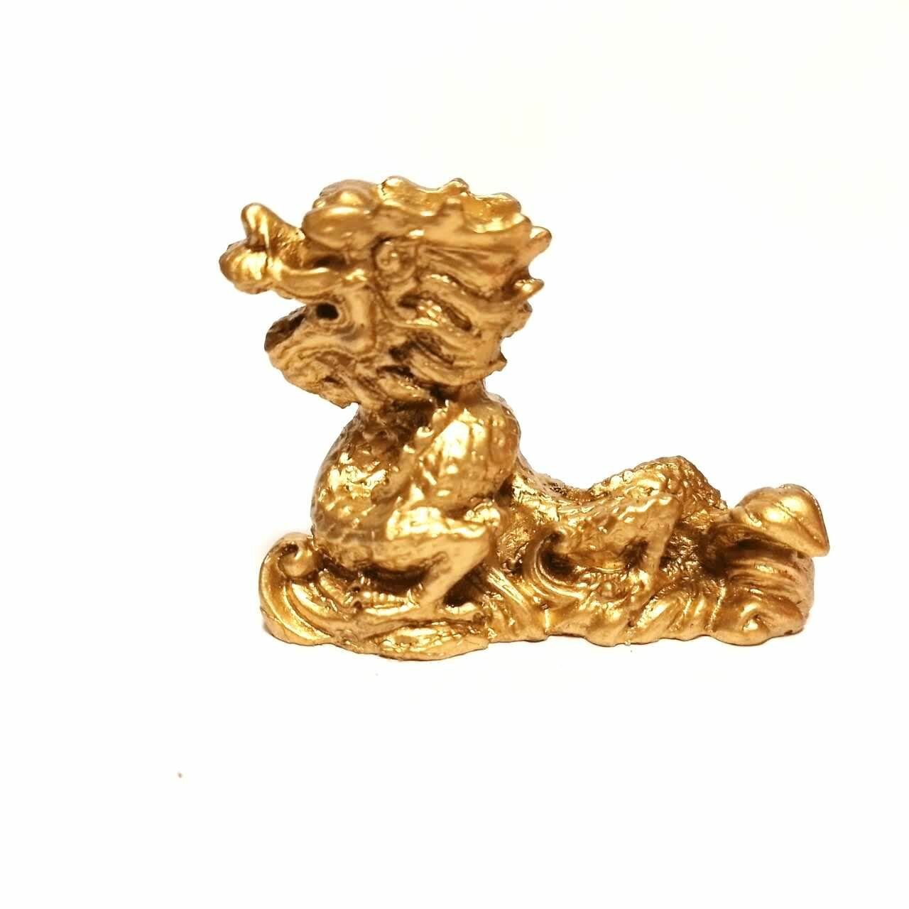 Китайская Статуэтка из полистоуна под бронзу "Китайский Дракон" фигурка талисман фэншуй