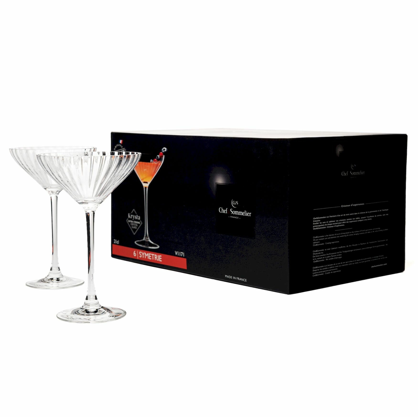 Бокалы Chef&Sommelier "Symetrie", хрустальное стекло, 210мл, набор 6шт