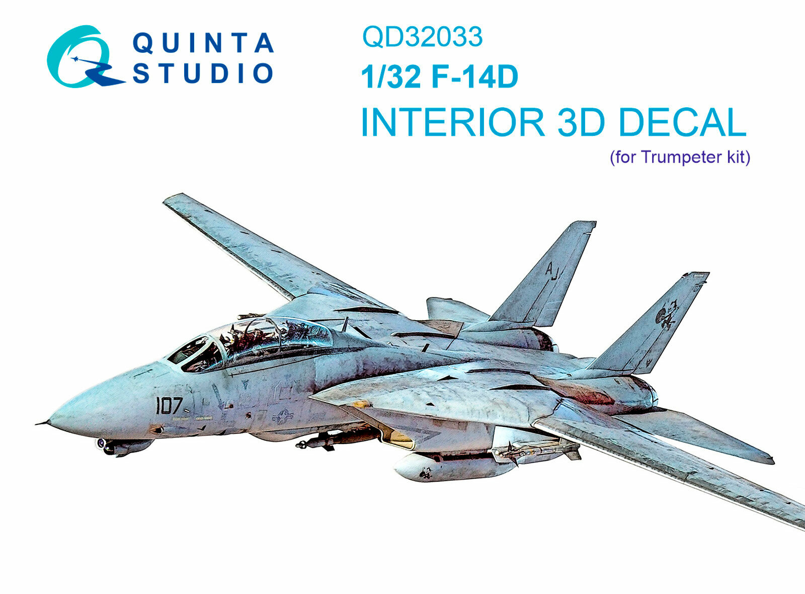 QD32033 3D Декаль интерьера кабины F-14D (Trumpeter)