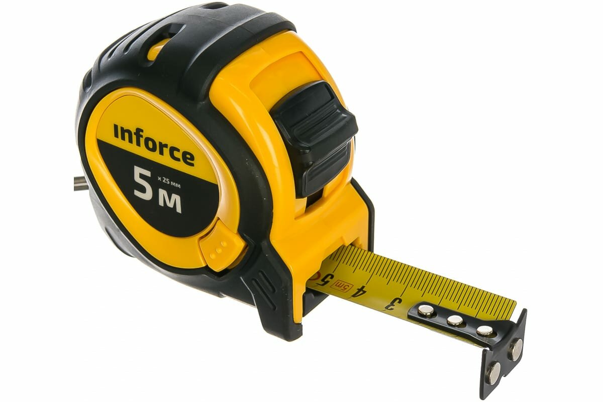 Inforce рулетка с тройным стопом 5х25 06-11-71 для точной измерительной работы на объекте
