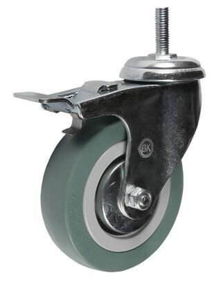 Колесо TvHolder SCtgb, с тормозом, 30 кг, внешний диаметр 50 см, цвет серый