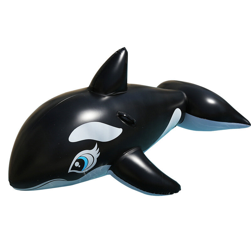 Надувной плавательный круг в виде кита, надувной водный матрас, детский плавательный круг, взрослый надувной водный аттракцион в виде черного кита.