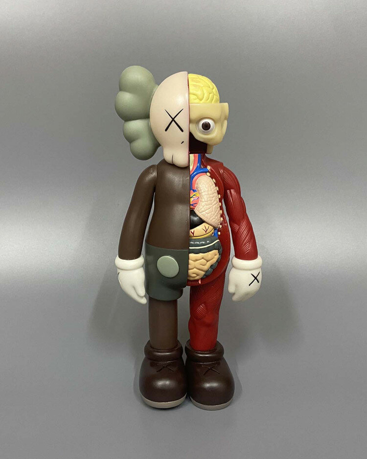 Kaws статуэтка/фигурка для интерьера анатомия-коричневый 19см