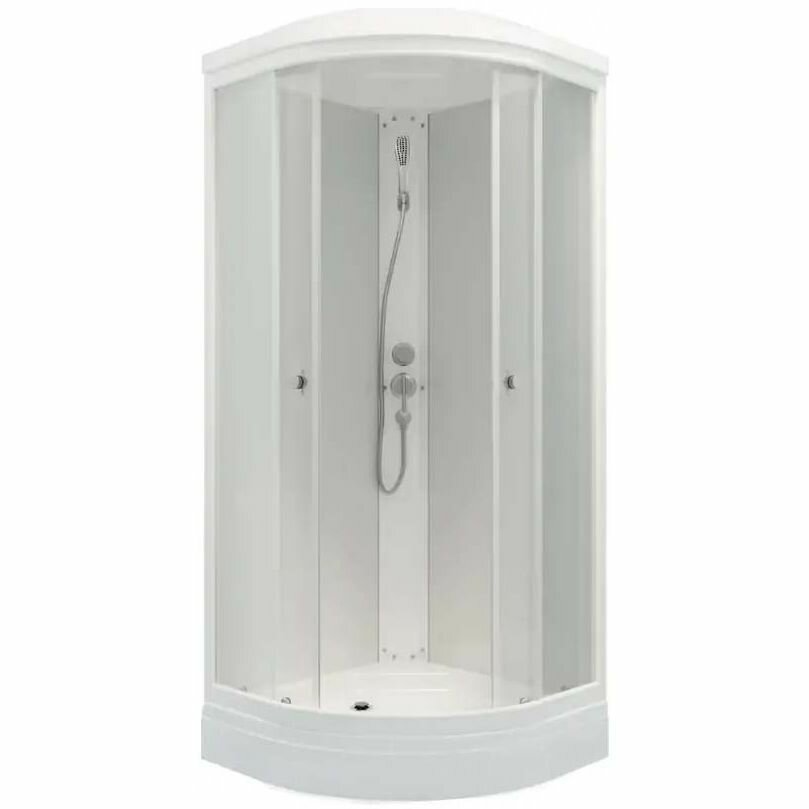 Душевая кабина Тритон (Triton) Ультра 900х900х2170 мм, прозрачный 4 мм, профиль белый (Щ0000061843) А (7 мест+сифон D90)