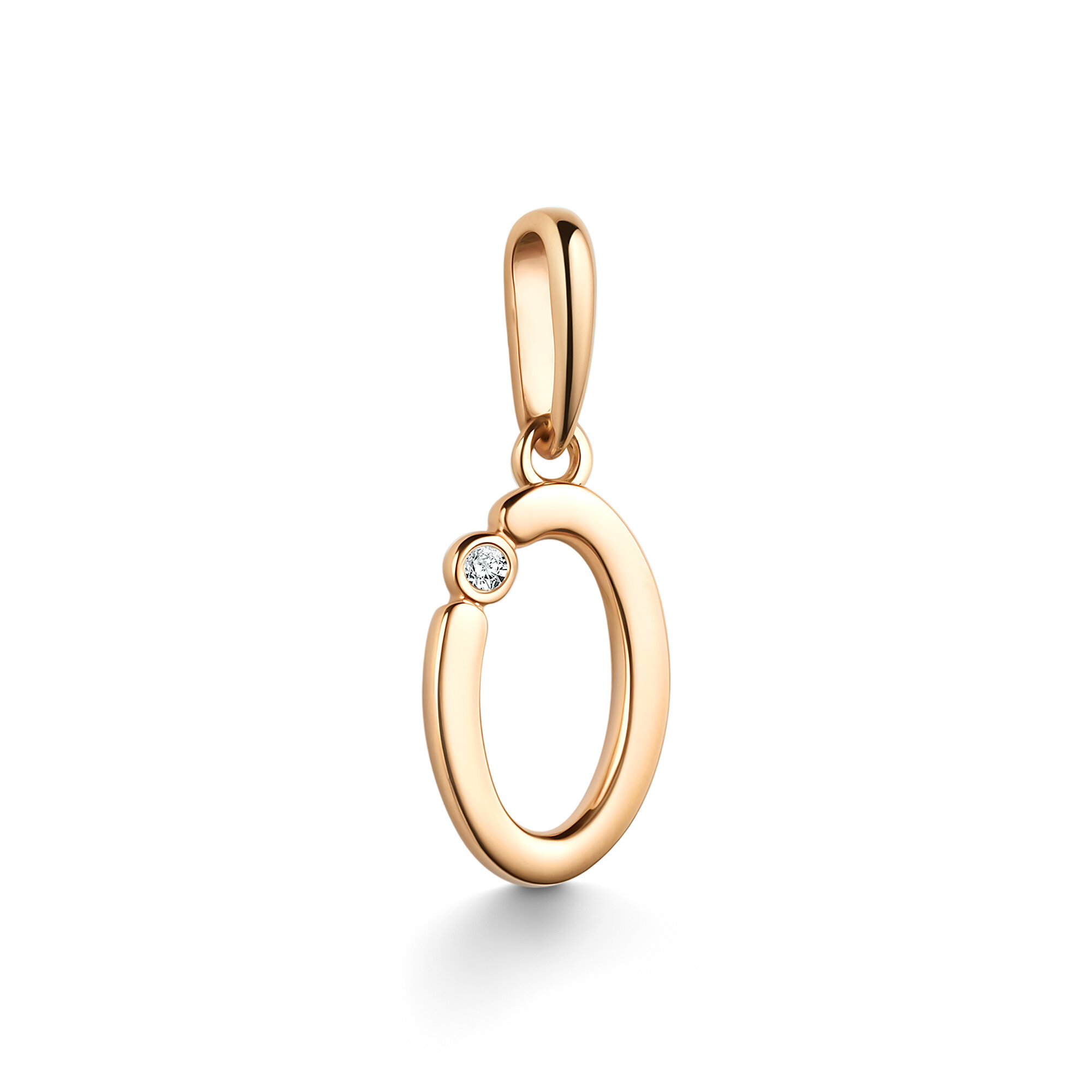Подвеска, красное золото, 585 проба, бриллиант