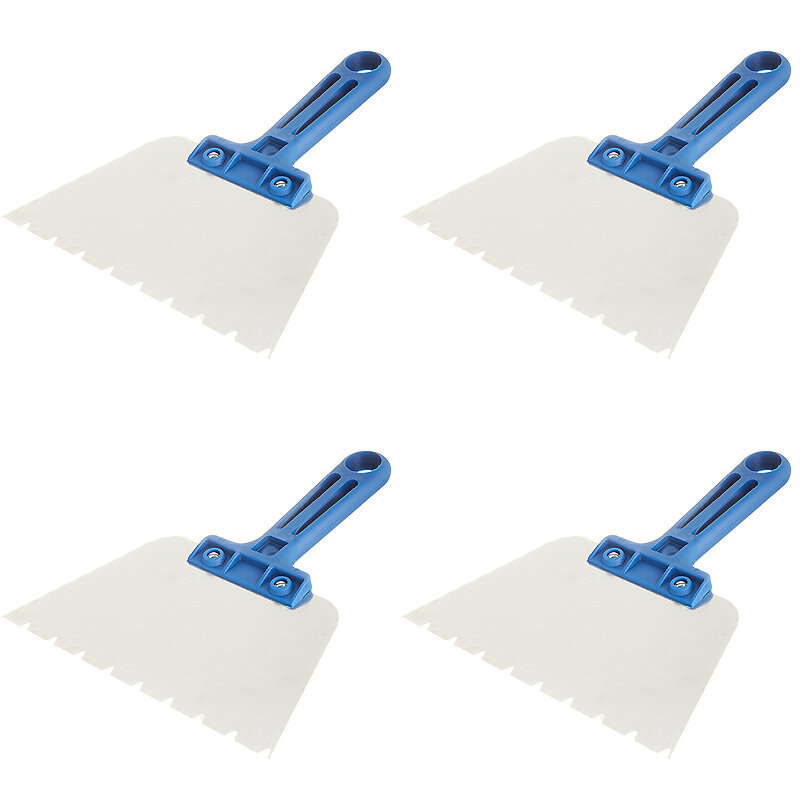 Шпатель для клея зубчатый 180 мм В5 нержавеющая сталь с пластиковой ручкой (4 шт.)