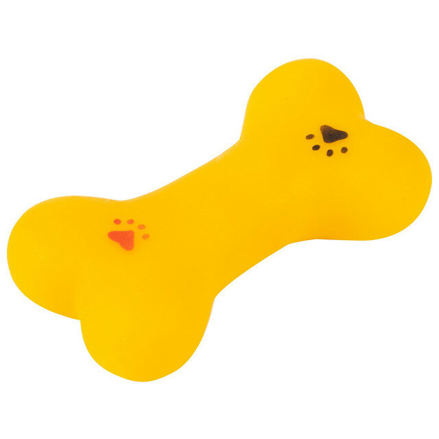 Рыжий КОТ Кость с пищалкой 8,5 см виниловая игрушка для собак - прочная и забавная