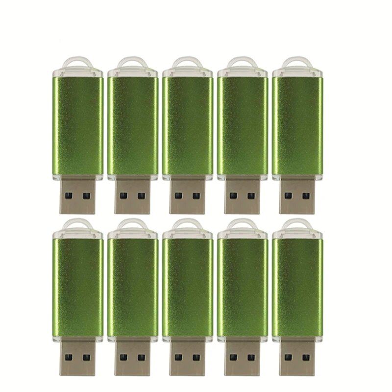 10 шт USB-накопителей 2 ГБ, зеленые