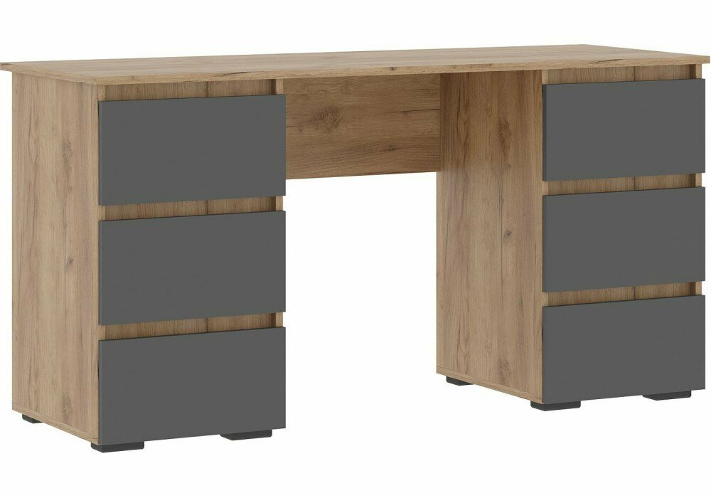 Компьютерный стол Woodville Письменный стол Элла ПС 02 серый графит 0162 / дуб крафт золото