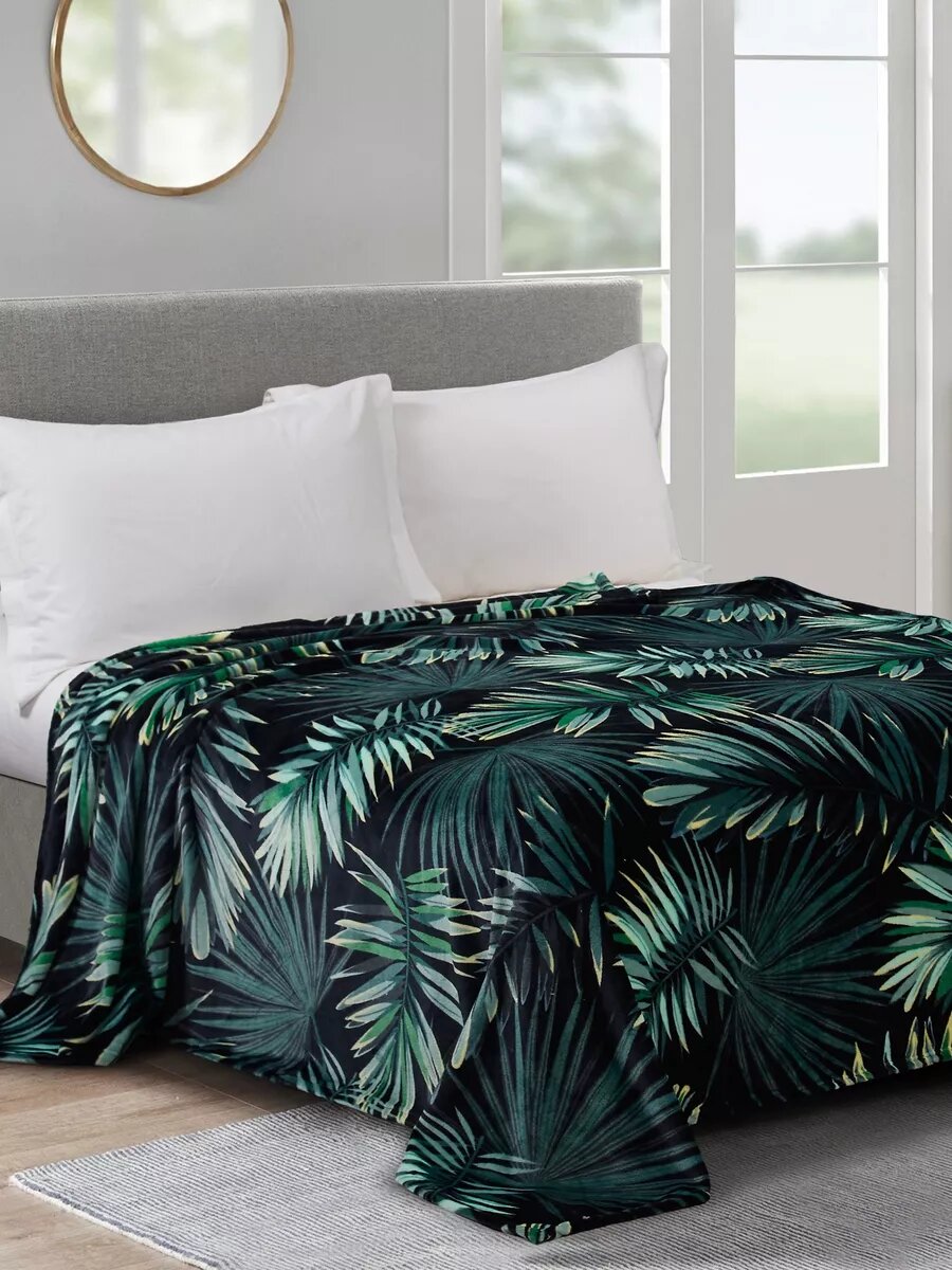 Плед 200х220 Покрывало37 мягкий тонкий из велсофта для кровати и дивана