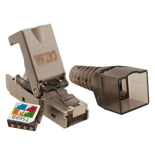 Коннектор Suprlan (10-0240-1) STP кат.6A RJ45 с защитным колпачком серый