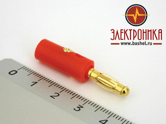 Штекер «Банан» пластм. позол. (винт), DAYTON