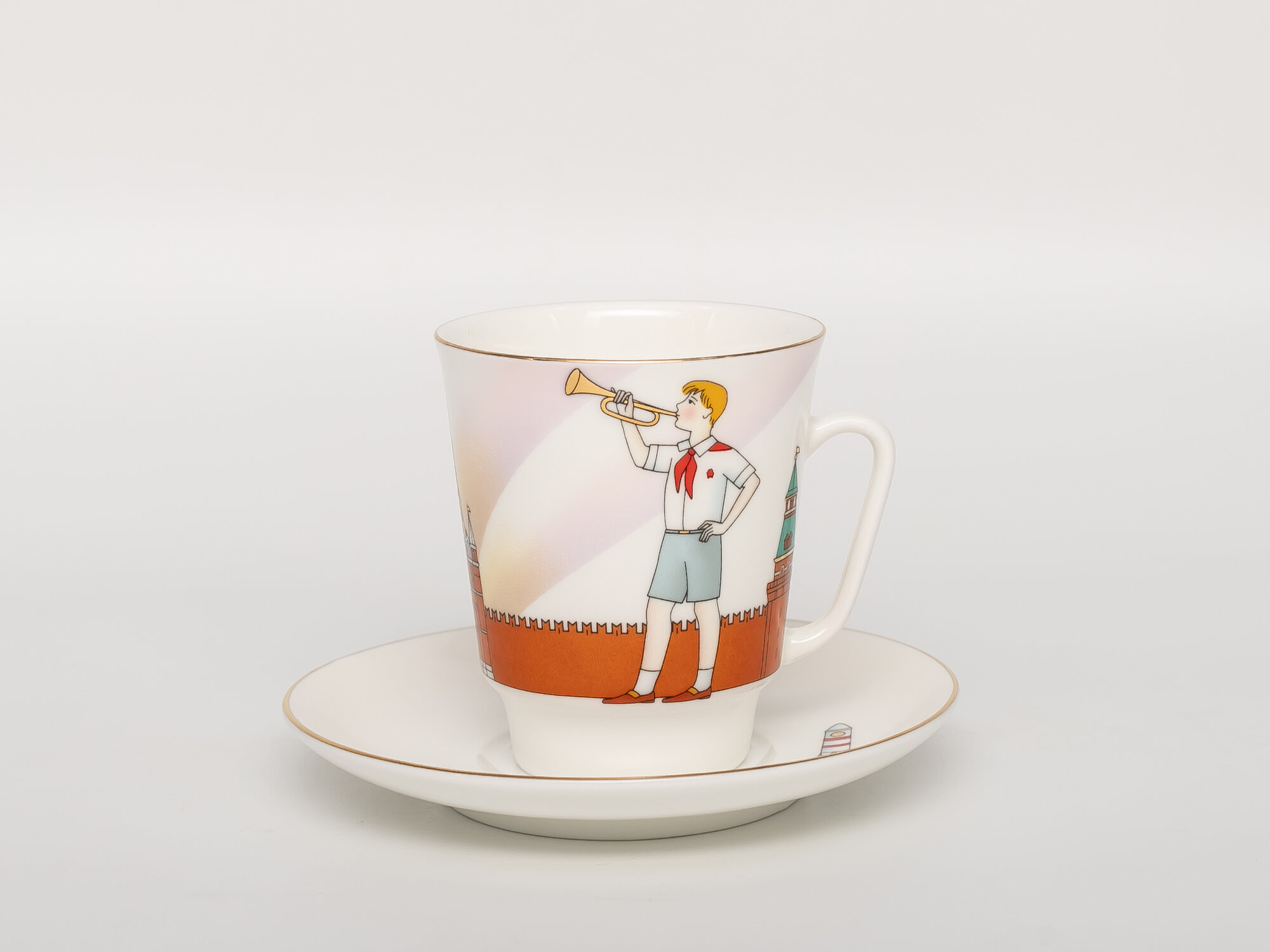 Чашка с блюдцем кофейная ф. Майская рис. Спасская башня