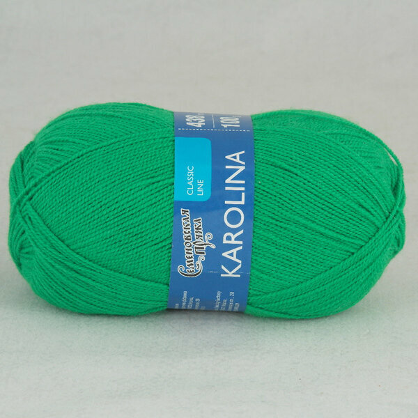 Пряжа Семеновская МШФ Karolina 100% акрил 5 шт. х 100 г 438 м 54067; ярко-зеленый NEW