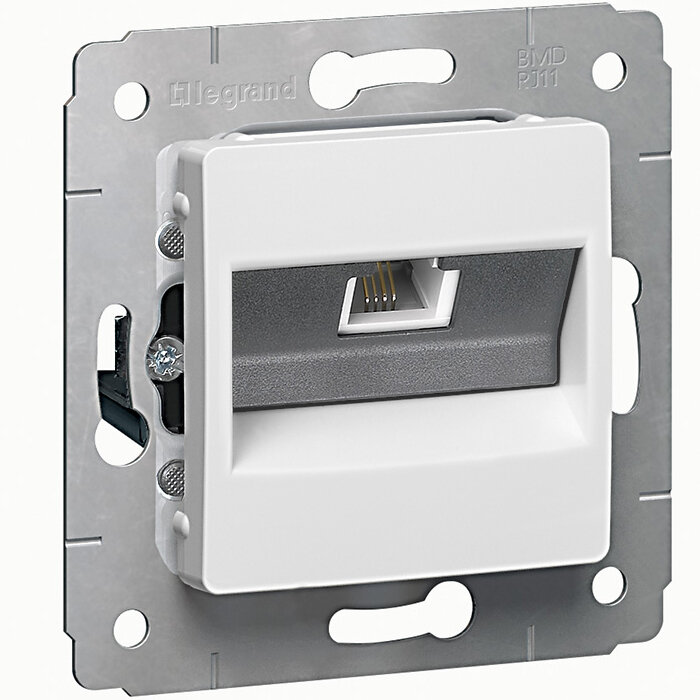 Розетка телефонная Legrand Cariva RJ11. Белая