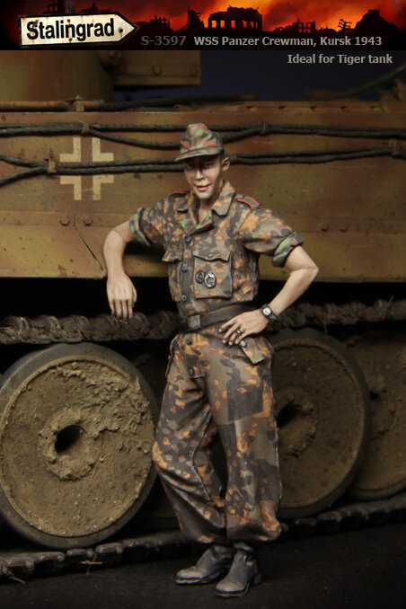 3597 Stalingrad Германский танкист, 1943 год (смола) Масштаб 1/35