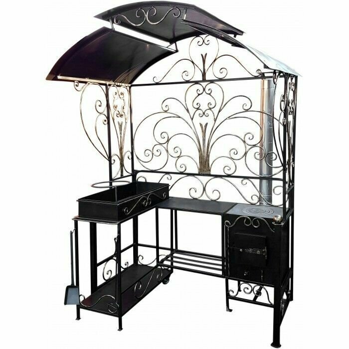 Кованый мангал Премиум с выдвижной жаровней