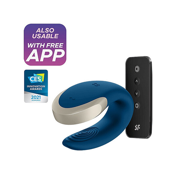 Многофункциональный стимулятор для пар Satisfyer Partner Double Love, синий Satisfyer Многофункциональный стимулятор для пар Satisfyer Partner Double Love, синий