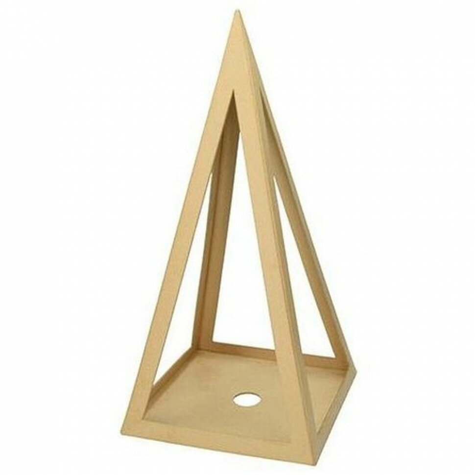 Efco 2630599 Подставка для свечи "Пирамида" из папье-маше, 20.5 x 20.5 x 43 cм
