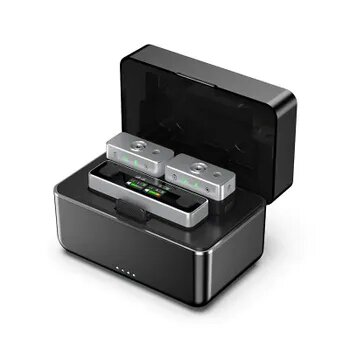 Ulanzi Микрофон универсальный UlanziAM18микрофон петличный беспроводной для телефона, камеры и компьютера, 2 передатчи, черный