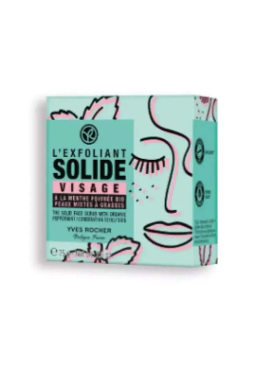 Твердый Эксфолиант для Лица с Перечной Мятой 75 гр