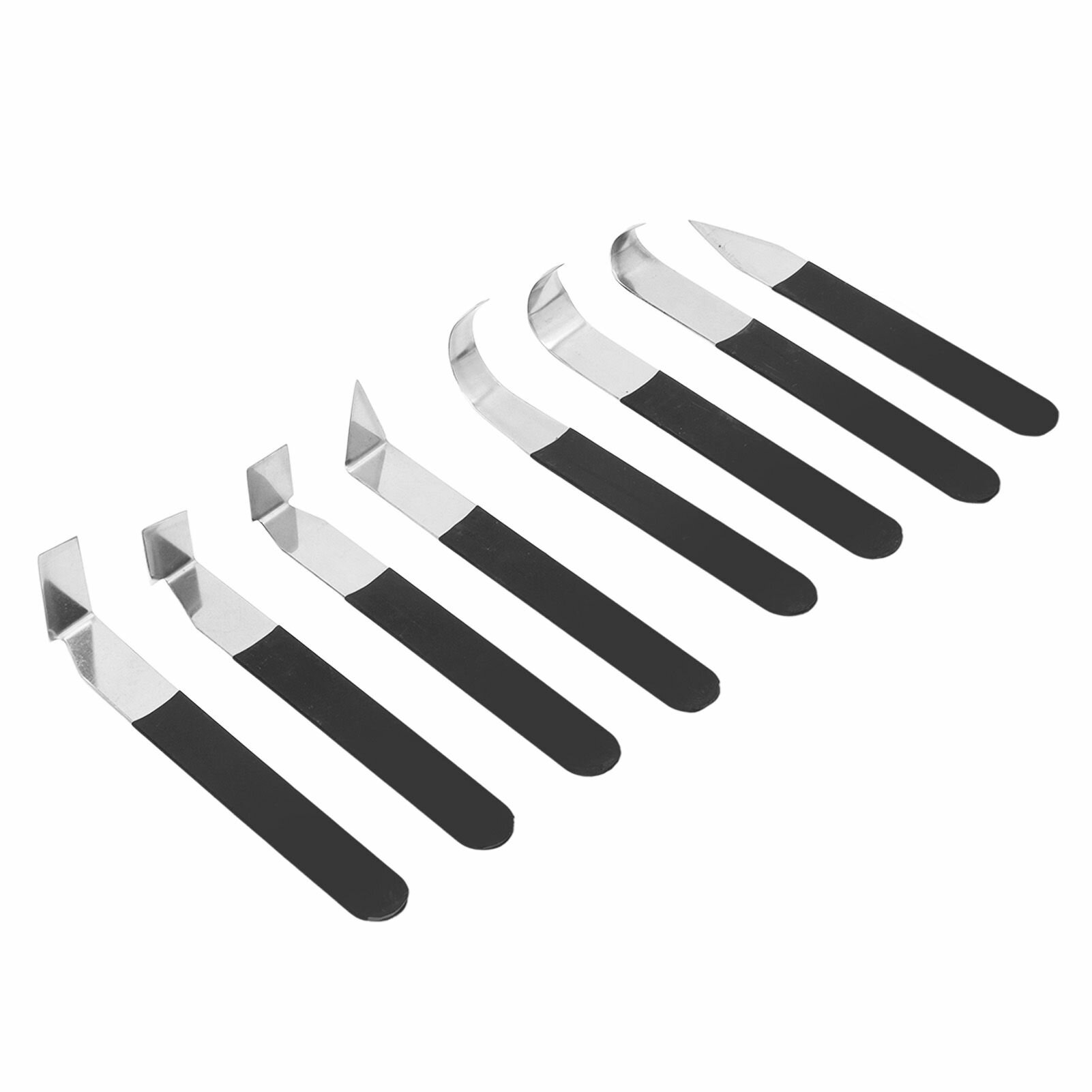 8 шт. набор нож для резьбы по глине из нержавеющей стали с закругленным лезвием, удобная резиновая ручка с ручкой, инструменты для лепки керамики