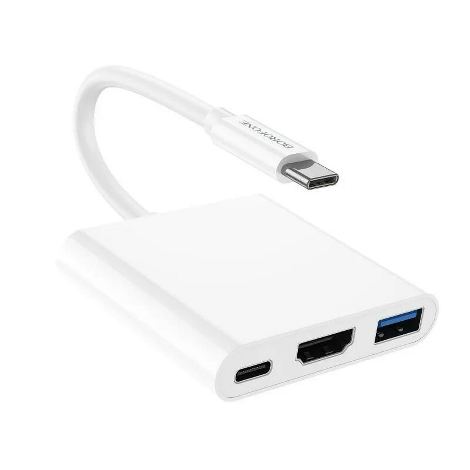 Хаб переходник для Macbook Type-c на USB-C, USB 3.0, HDMI / Borofone DH4