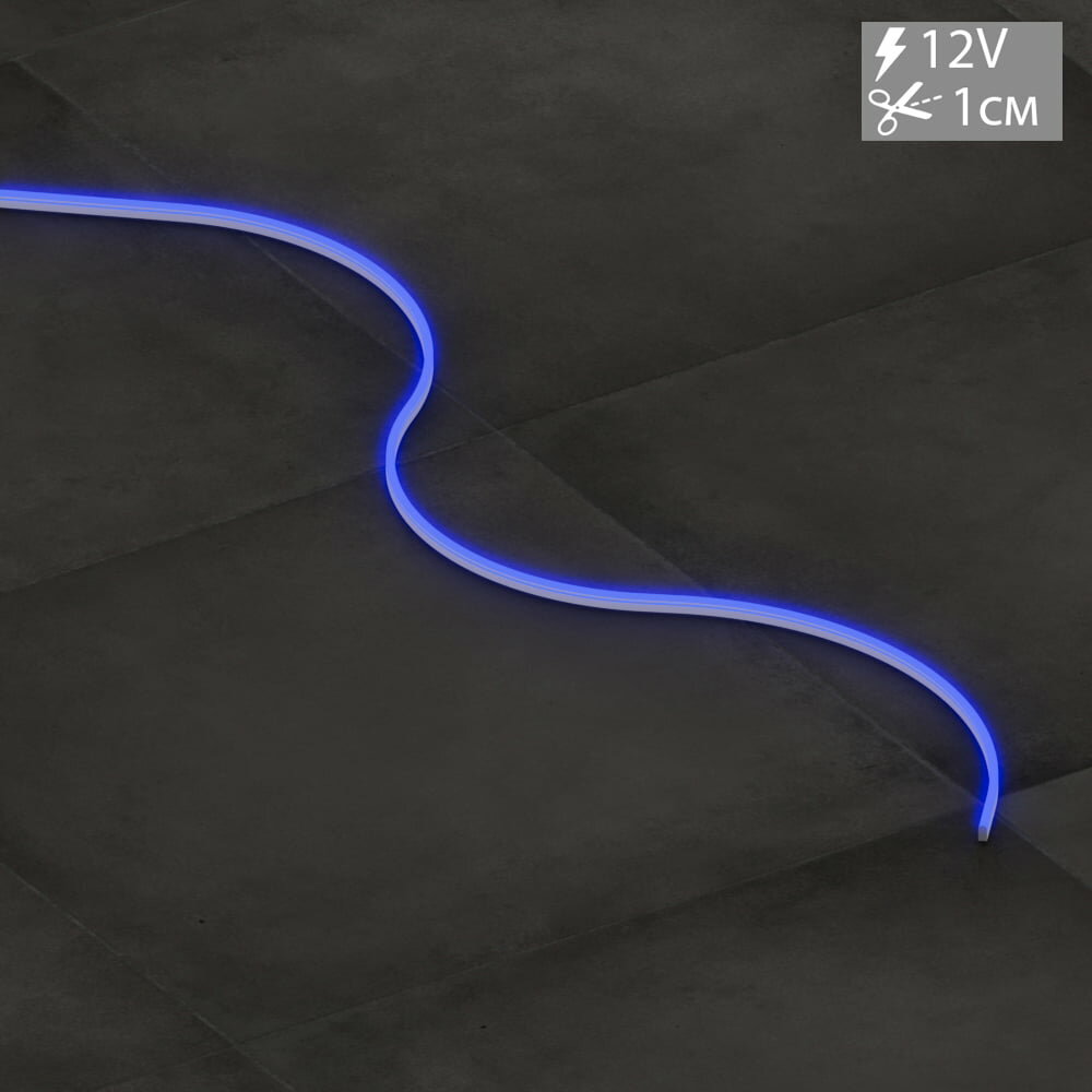 Гибкий неон ShopLEDs Гибкий неон SL 2835, 120 Led, IP65, 12V, 1CM, 6х12мм, NEW (синий), 10м