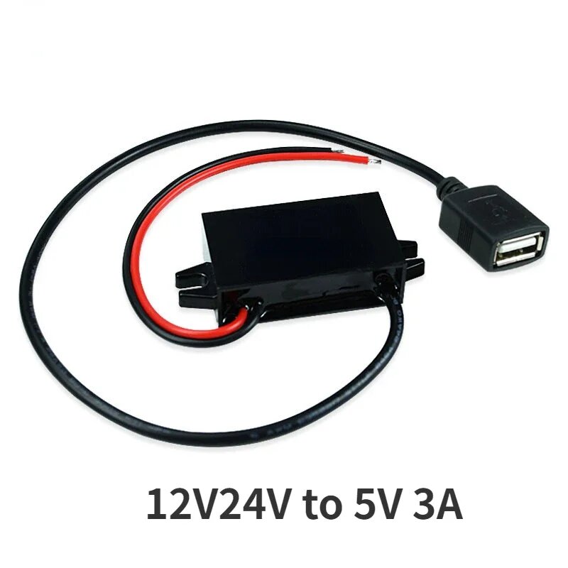 Kangwobei Step Down Buck Converter 12V24V to 5V 3A Single Square USB
