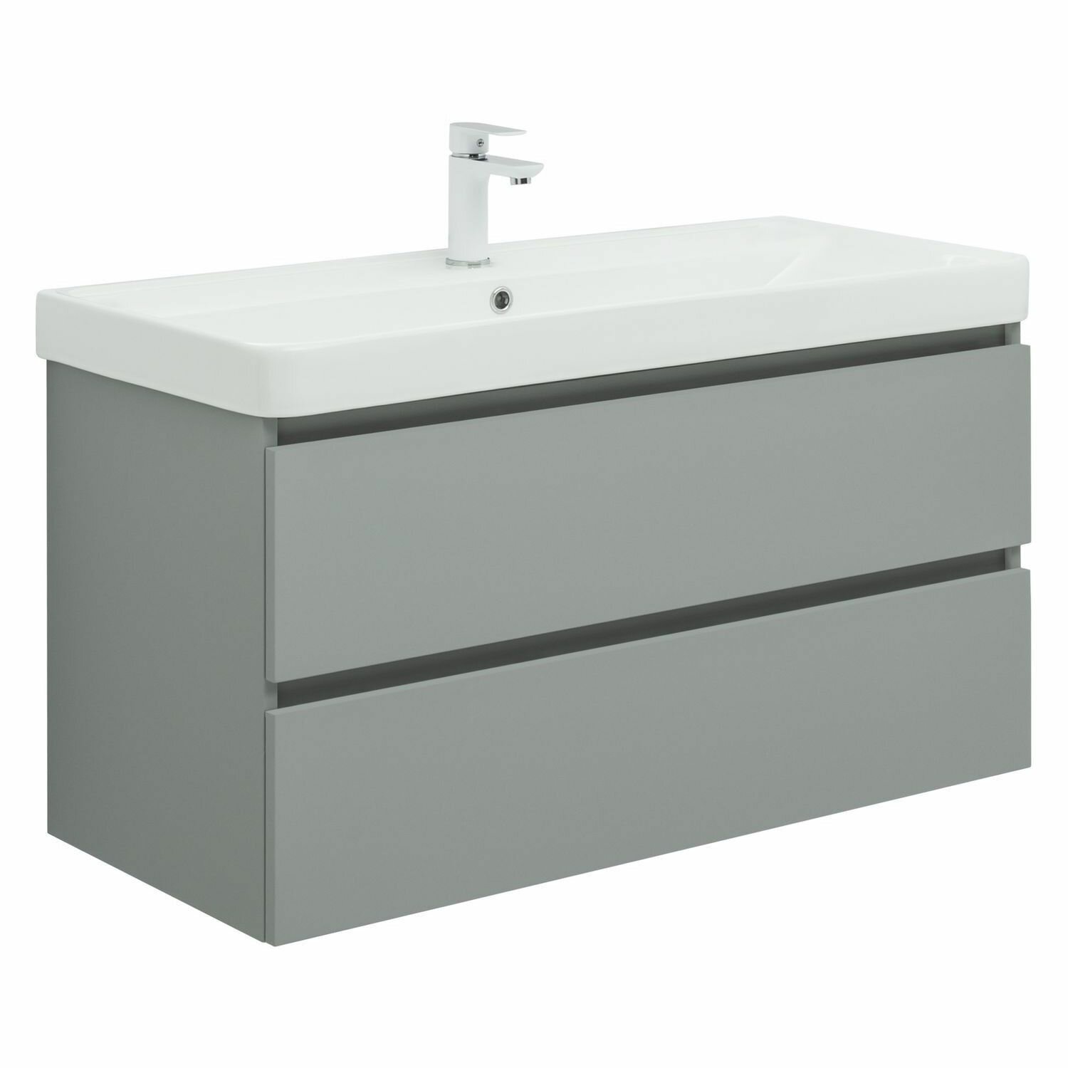 Тумба для ванной Aquanet Вега 2.0 100 см, мисти грин, под раковину, напольная, с ящиками, влагостойкая