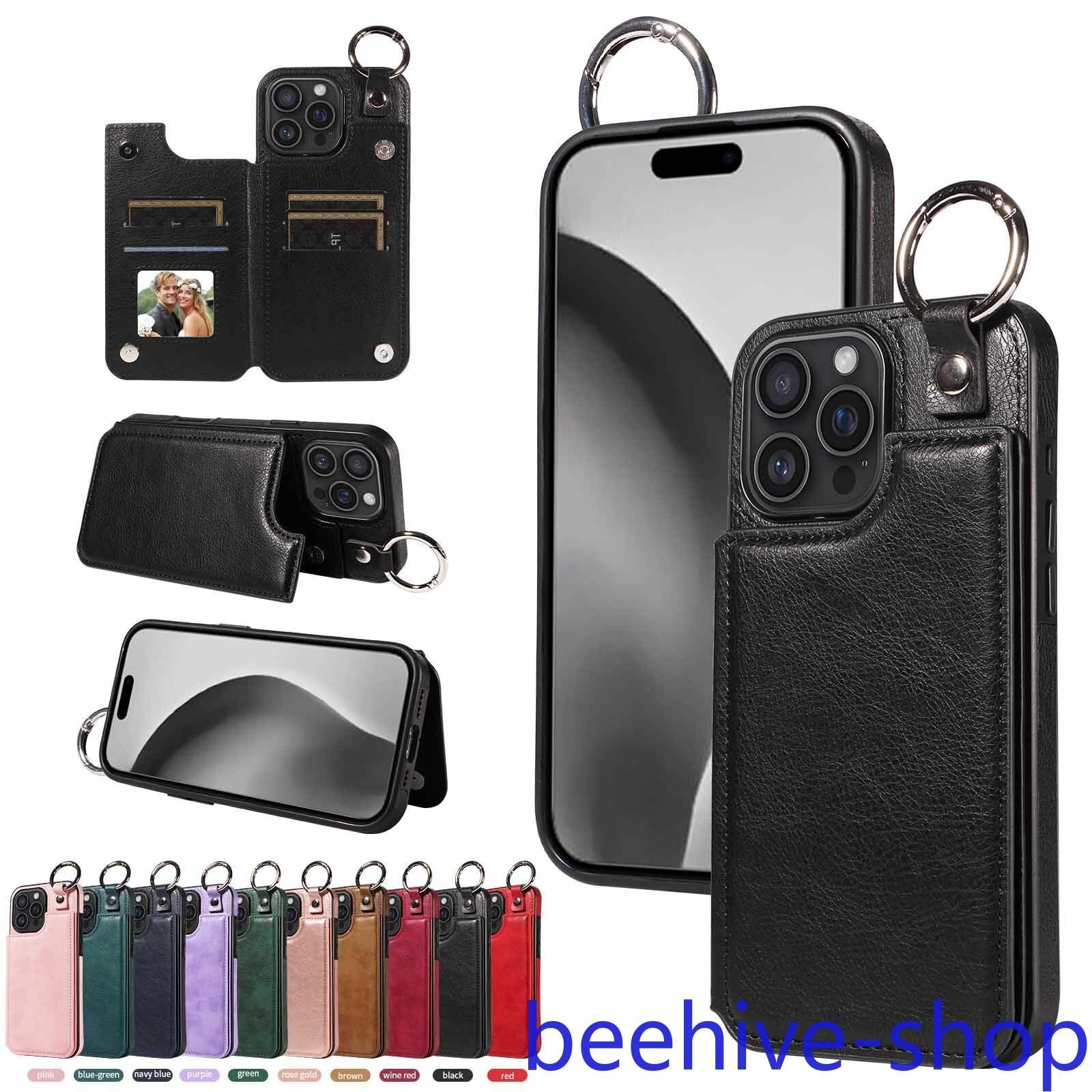 Кожаный чехол для Apple iPhone 16 Pro Max (айфон 16 про макс) с отделением для карты/ Чехол-кошелек для / Кожа высокого качества