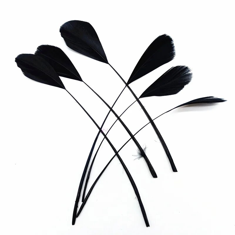 Гусиные перья для рукоделия WHxmsh 20 шт Черный, Black feathers
