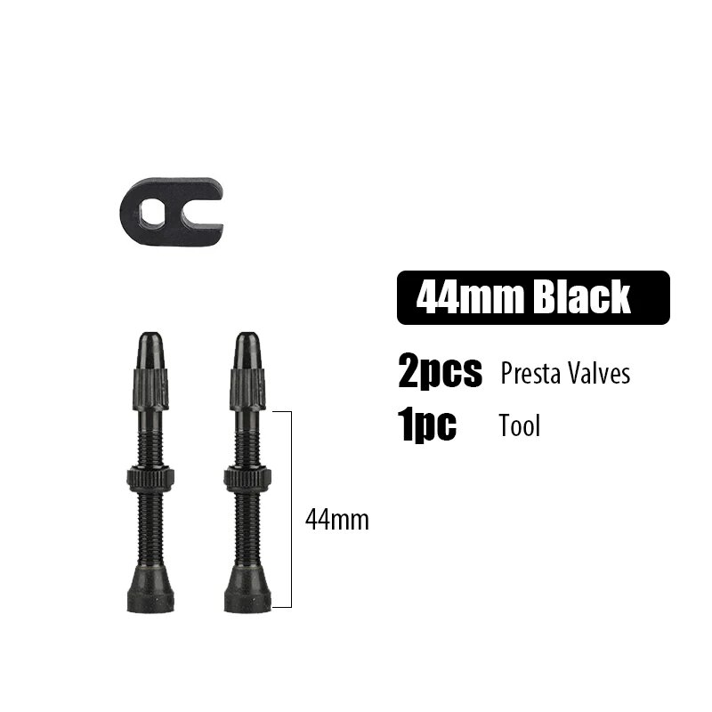 RISK Бескамерные клапаны преста 40 44 48 60 80 мм, 2 шт Черный, 44mm Black