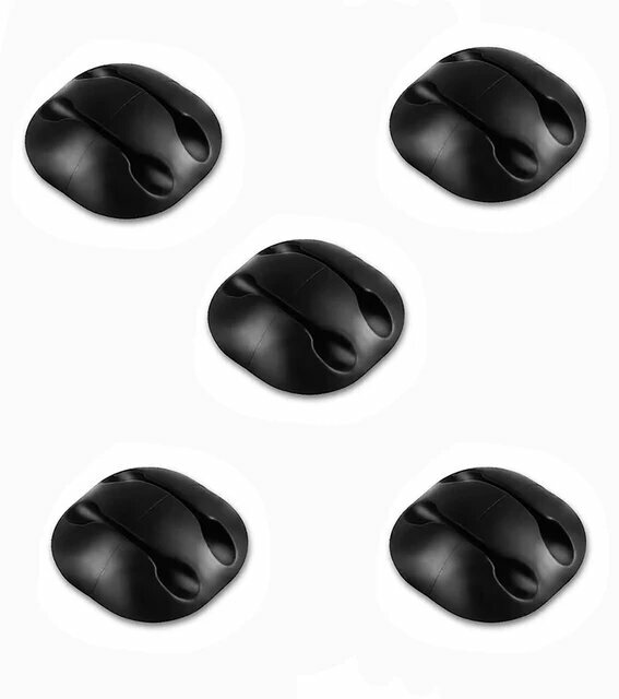 Защитный органайзер для кабеля, держатель для наушников, мыши, автомобильный держатель Black 5pcs