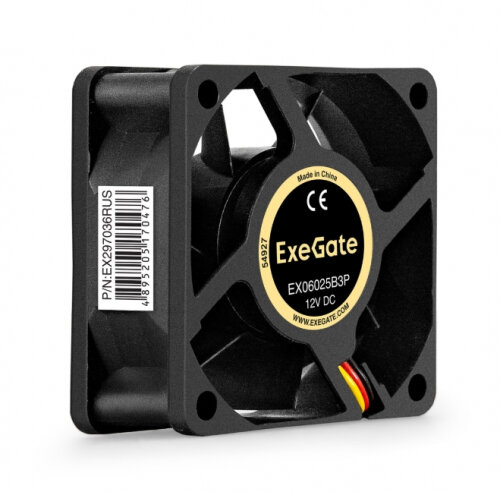 Вентилятор для корпуса Exegate EX06025B3P 12В DC 60x60x25мм 3pin (EX297036RUS)