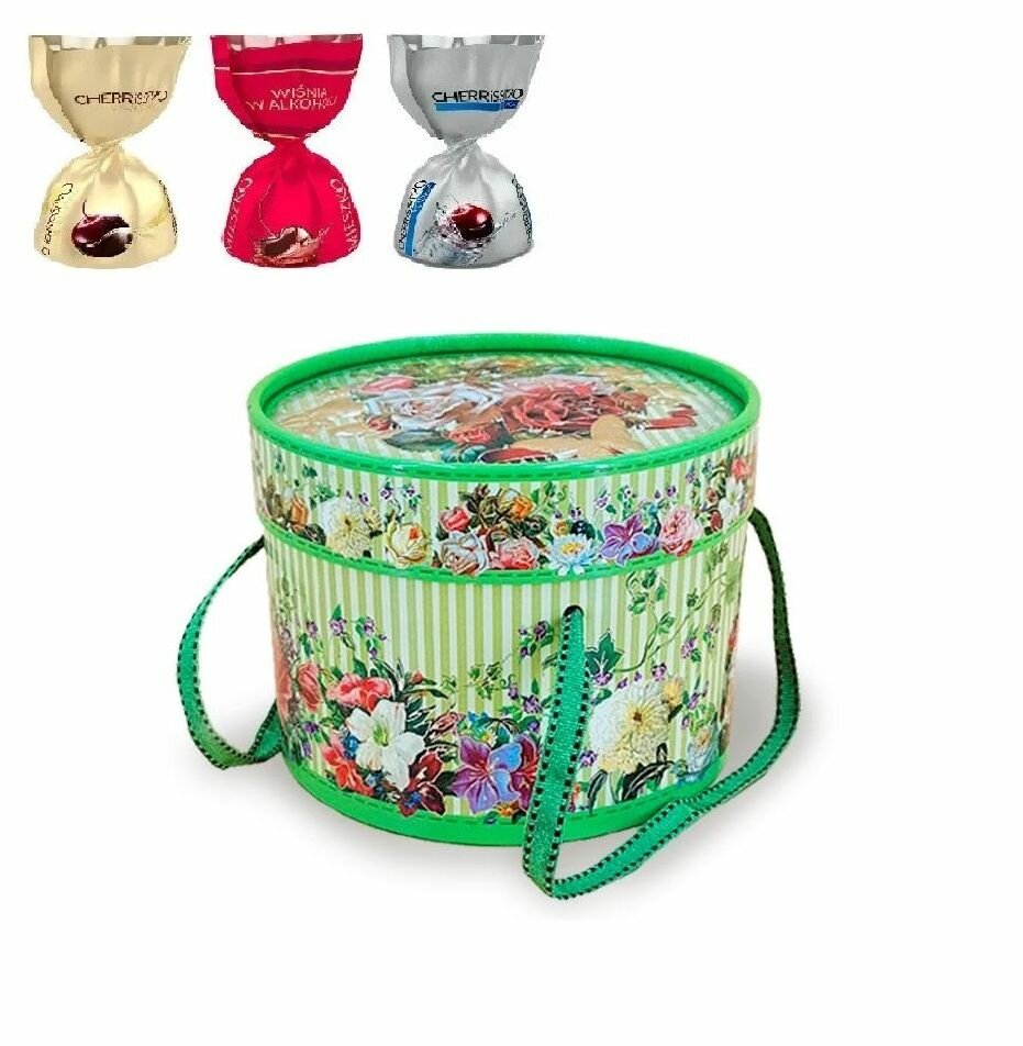 Сладкий подарок "С праздником" (вишня в вине, в ликере, в водке) MIESZKO 600гр