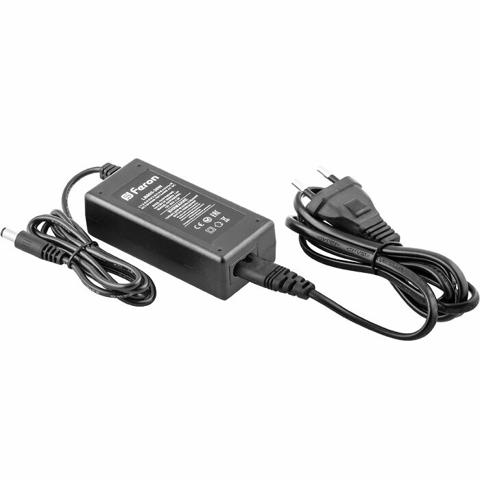 Адаптер питания 12в 2.5А 30Вт 220в Feron LB005 AC кабель 0.9м/DC 0.9м штекер 5.5*2.1мм чёрный