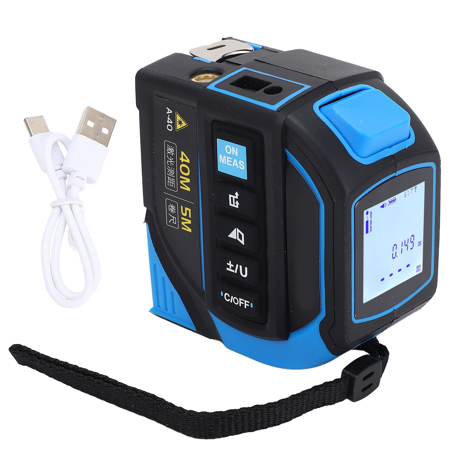 Инфракрасная рулетка, 2 дюйма, цифровой ЖК-дисплей, измерительная лента, измеритель расстояния, длина 5 м