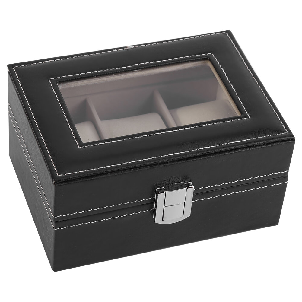 1 шт. Высококачественный чехол-коробка из искусственной кожи с 3 отделениями для хранения часов, ювелирных изделий, органайзер, популярный