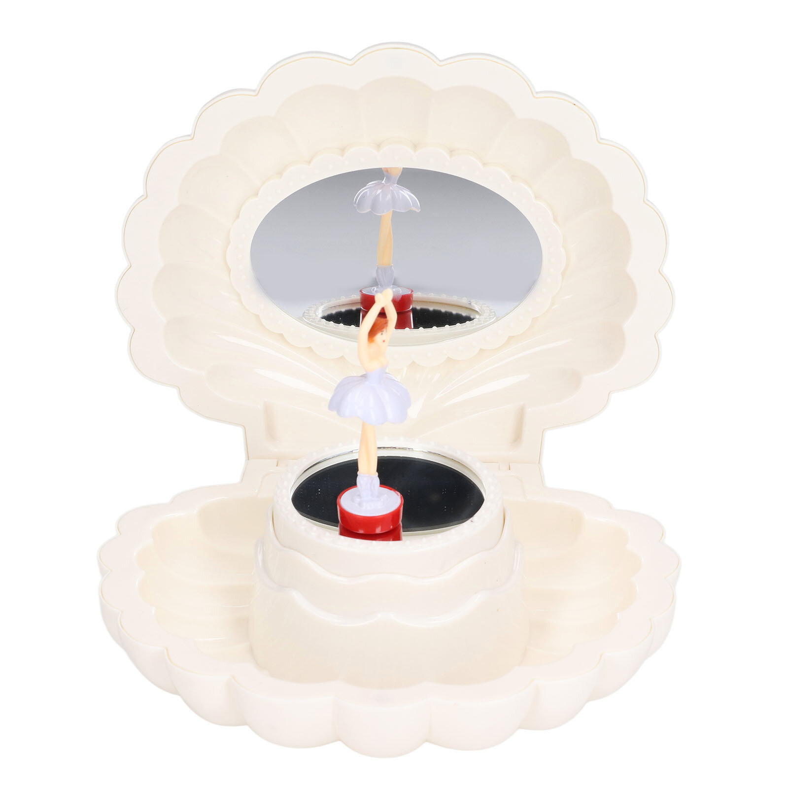Музыкальная шкатулка в форме ракушки с зеркалом в виде балетной девочки, классическая ретро-мелодия для девочек, праздничный подарок