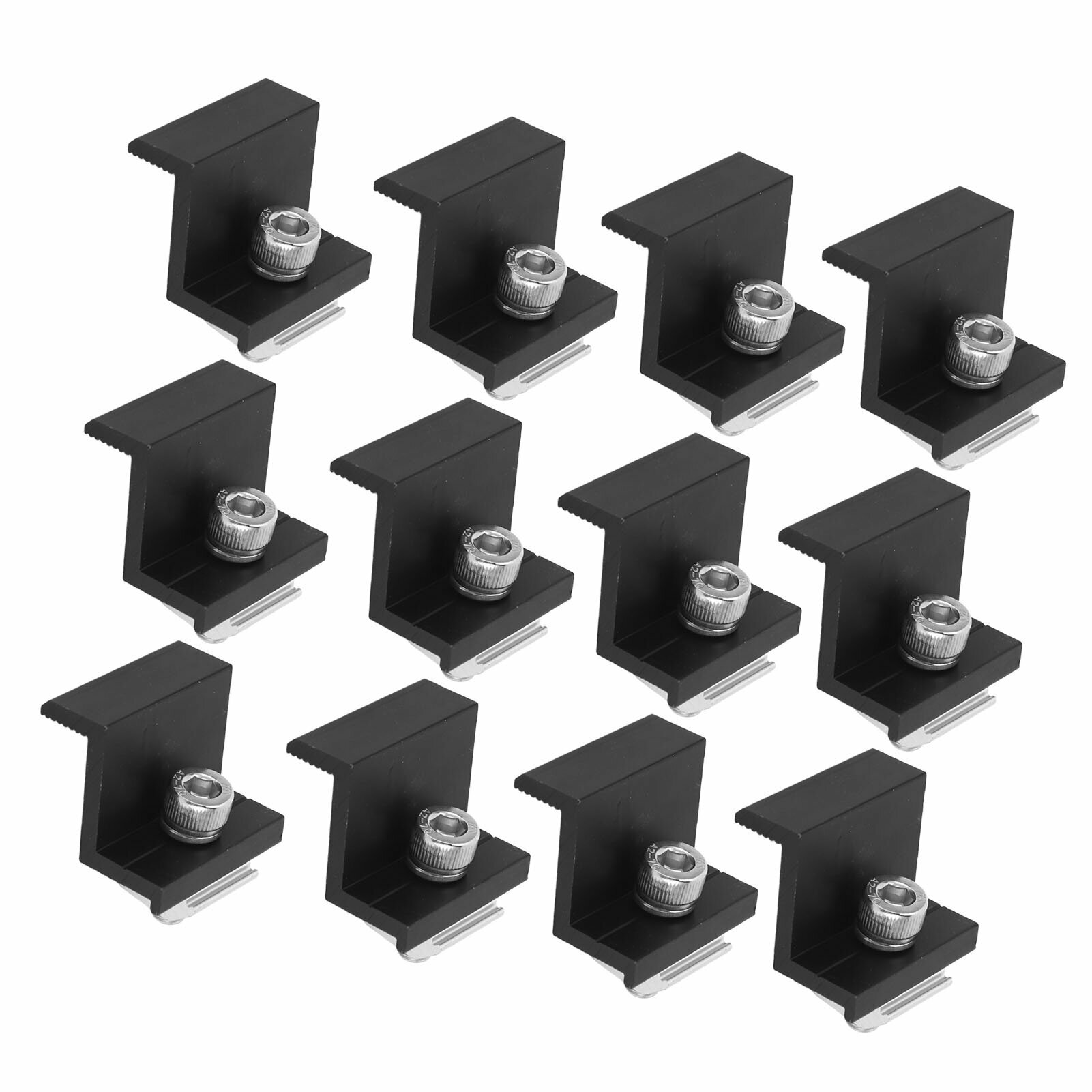 12шт Клеммы для конца солнечных панелей PV из алюминиевого сплава Крепеж Z для фотovoltaики Монтаж 45мм / 1.77дюйма для фермы