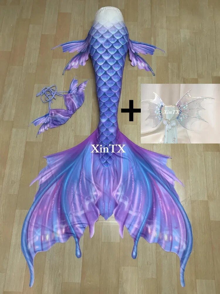 Хвост русалки XinTX для взрослых, полиэстер, спандекс XL, Set and ears